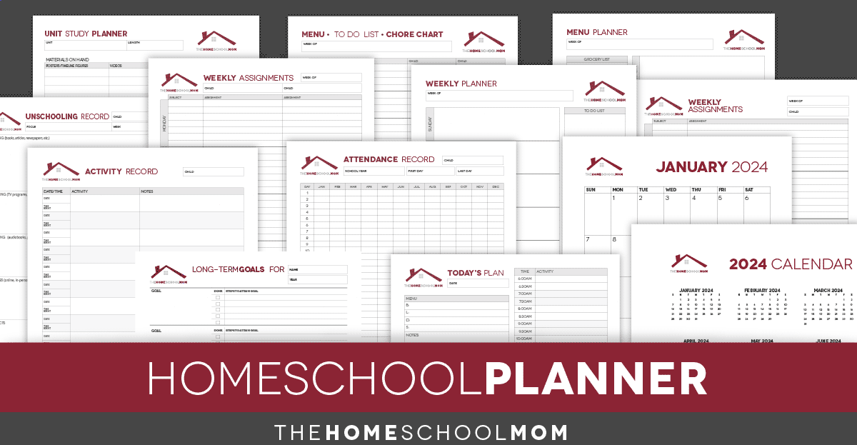 Printable Homeschool & Household Planner Pages - TheHomeSchoolMom